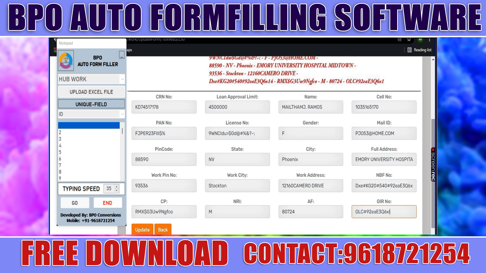 Auto Form Filler Software